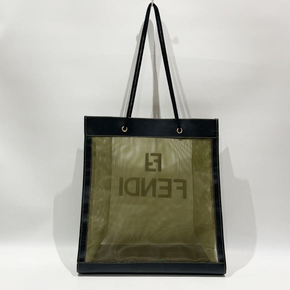 Fendi | Bags | Fendi Braid Logo Black String Mesh Bag Ff | Poshmark